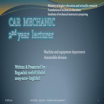 Mechanic second year | PDF