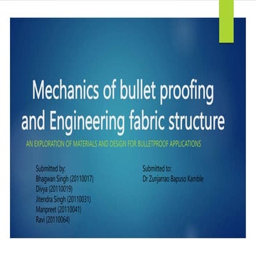 Mechanics of bullet proofing and Engineering fabric structure.pptx ...