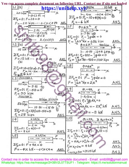 Solutions for Problems from Statics 7th Edition by Meriam & Kraige | PDF