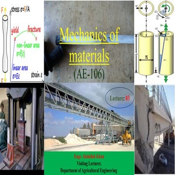Mechanics of materials lecture 03, Engr. Abdullah Khan | PPT