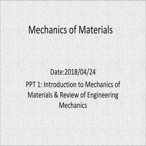 Mechanics of materials lectures1 ppt | PPT
