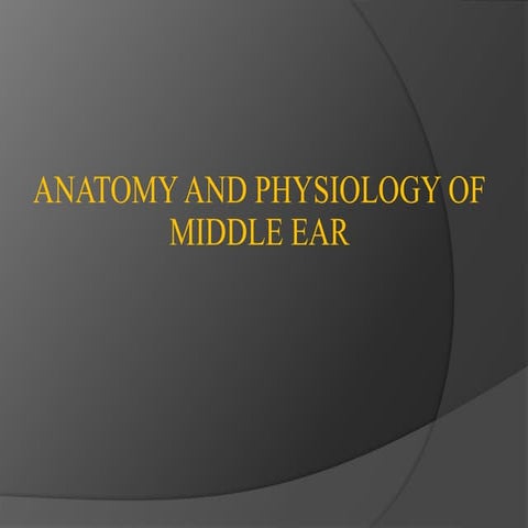 anatomy and physiology of middle ear spaces | PPTX