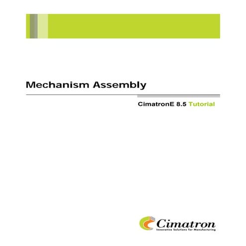 Mechanism assembly | PDF