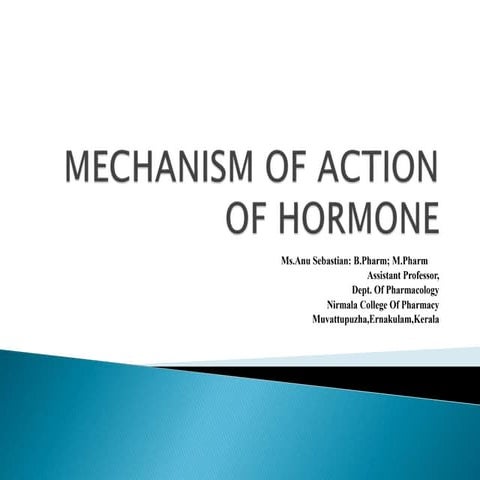 Mechanism of action of hormone | PPTX