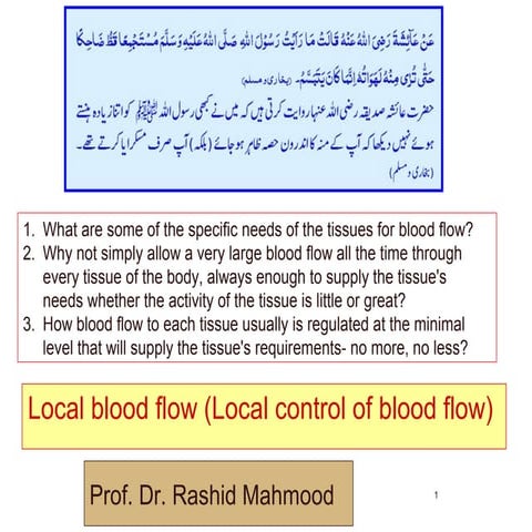 Mechanism of blood flow control. 2017 | PPT