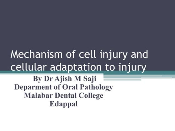 Mechanism of cell injury Pathophysiology | PDF | Biological Sciences ...
