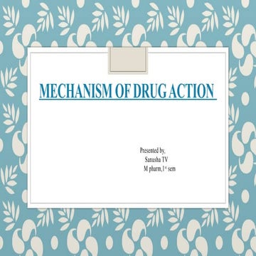 Mechanism of action M pharm pharmacology | PDF