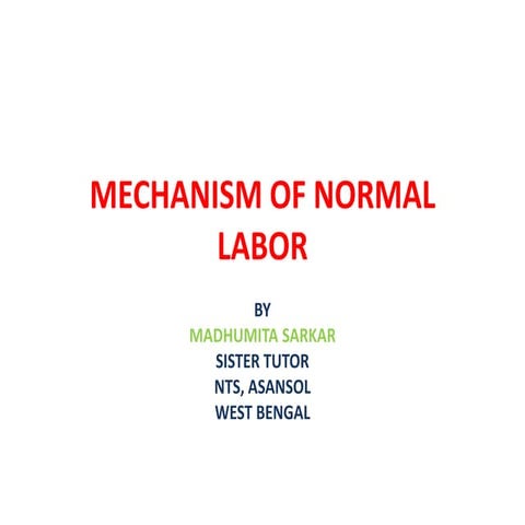 MECHANISM OF NORMAL LABOR it is important topic of all catteries ...