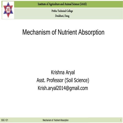 Mechanism of nutrient absorption | PPTX