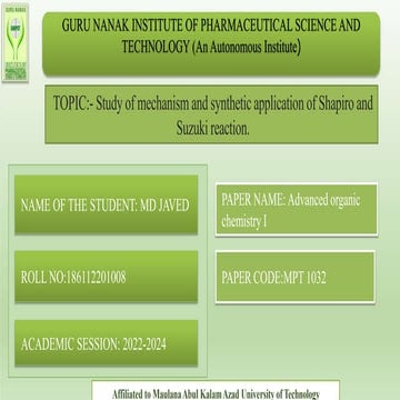 Mechanism of suzuki-shapiro reaction and its synthetic approach ...