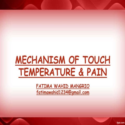 Mechanism of touch & temperature | PPTX