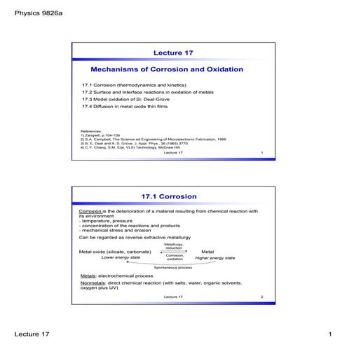 Mechanisms of corrosion and oxidation lecture | PDF