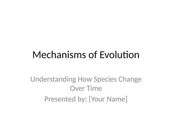 Evolution.pptx | Biological Sciences | Science