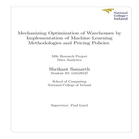 Thesis - Mechanizing optimization of warehouses by implementation of ...