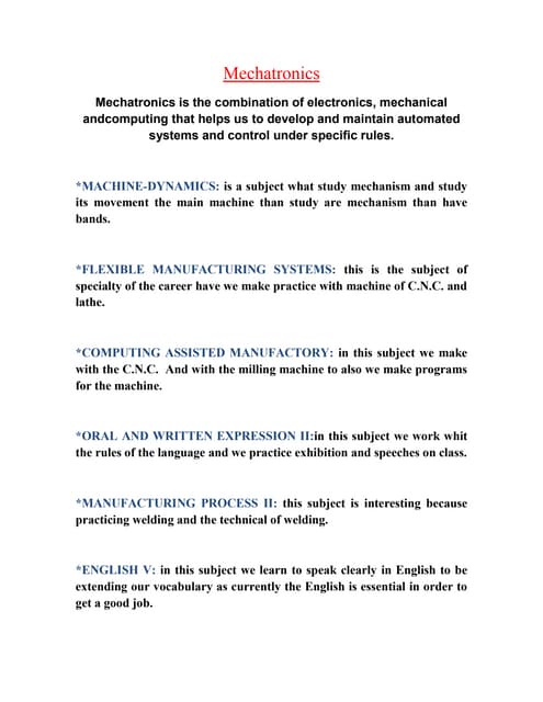 Mechatronics | DOCX