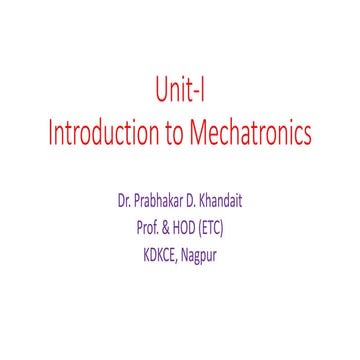 Mechatronics lecture notes presentation good | PDF