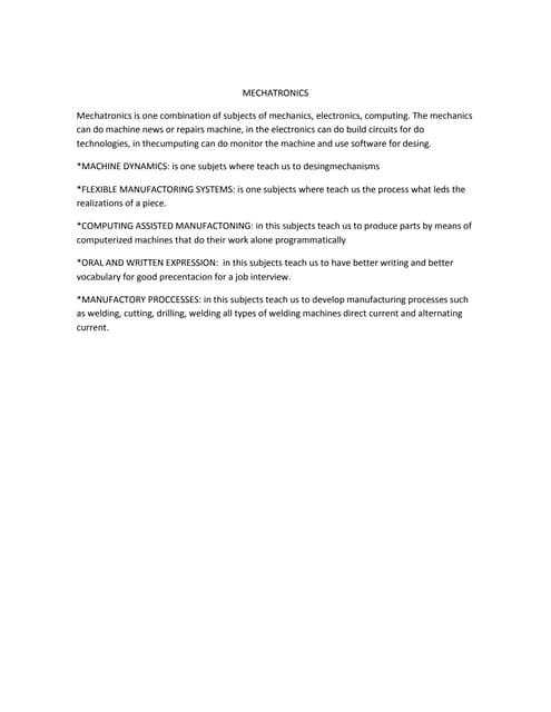 Mechatronics | DOCX