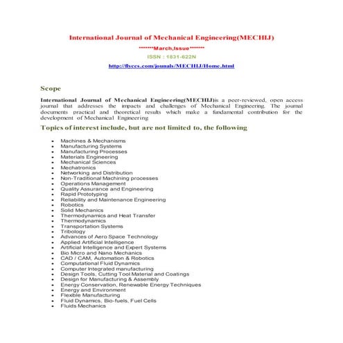 International Journal of Recent Advances in Mechanical Engineering ...