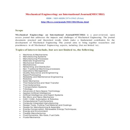 International Journal of Recent Advances in Mechanical Engineering ...