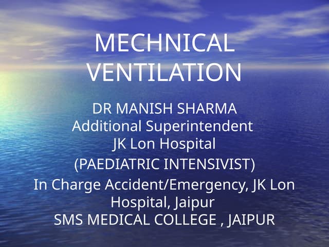 Basic mechanical ventilation settings | PPTX