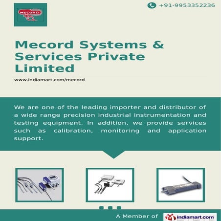 Mecord Systems & Services Private Limited, Mumbai, Industrial Meters | PDF