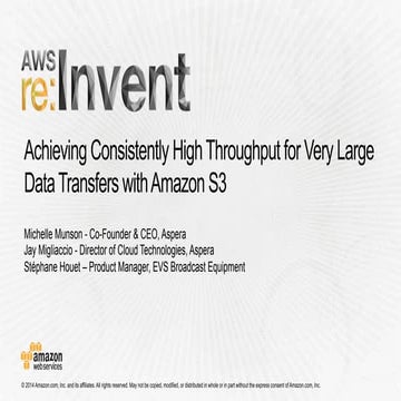 AWS re:Invent - Med305 Achieving consistently high throughput for very ...