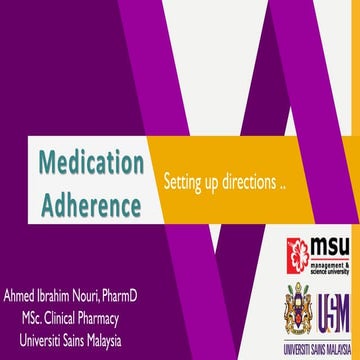 Medication Adherence , setting up directions .. | PPT