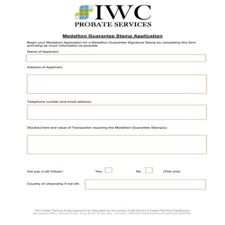 Medallion guarantee application form | PDF