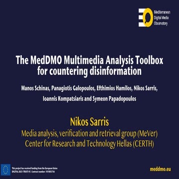 MedDMO multimedia tools for countering disinformation | PPT