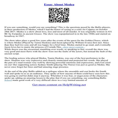 Medea Essay Topics | PDF