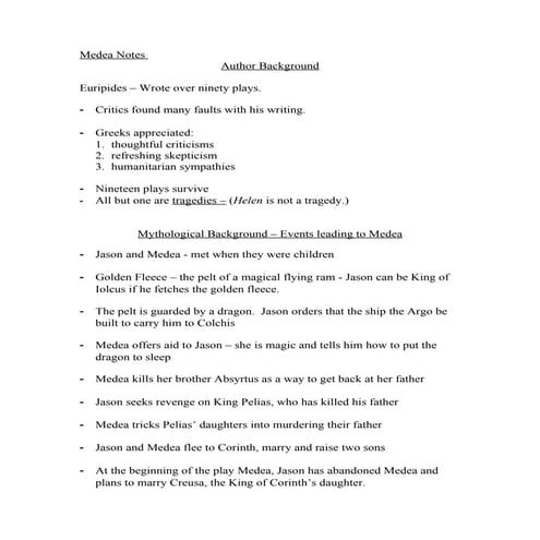 Medea notes | DOC