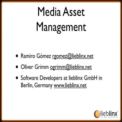 Media Asset Management | PDF