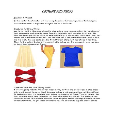 Media costume and props | DOCX