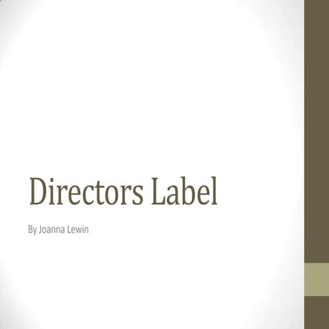 Directors Label | PPTX