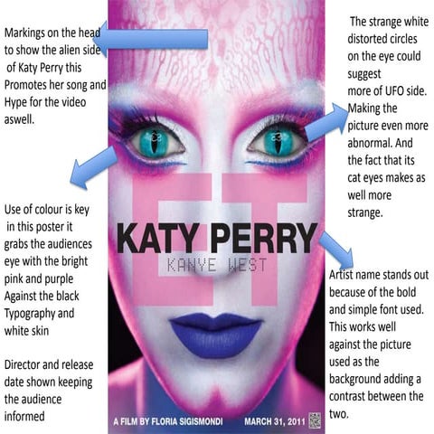 Katy perry - E.T Poster analysis | PPTX