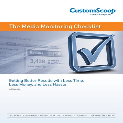 Media Monitoring Checklist | PDF