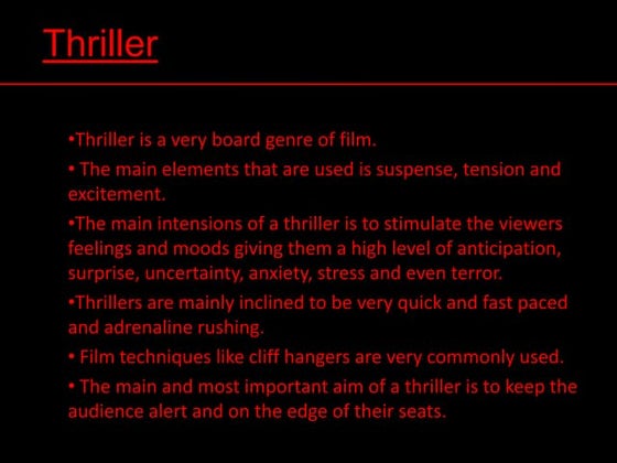 Codes and conventions of the thriller genre | PPT