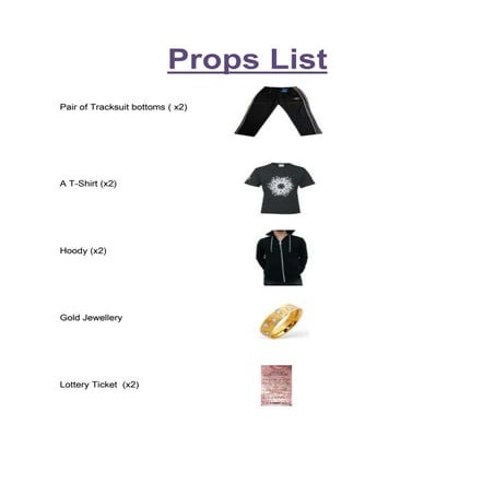 Media Props List | PDF
