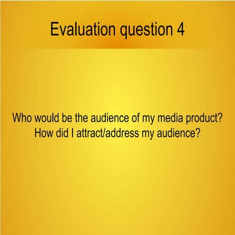 media evaluation question 4 | PPTX | Young Adult | Genres
