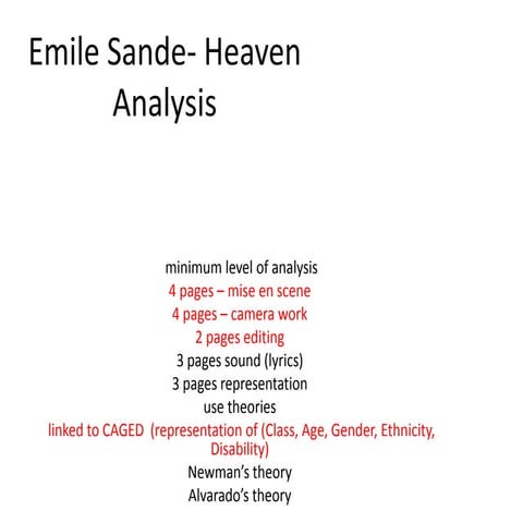 Media a2 emile sane heaven analysis | PPT