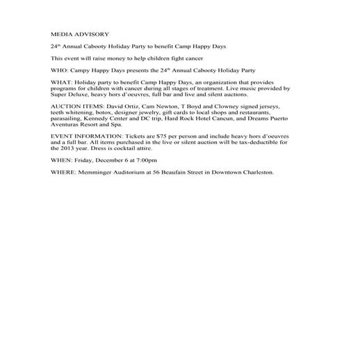 Media advisory | PDF