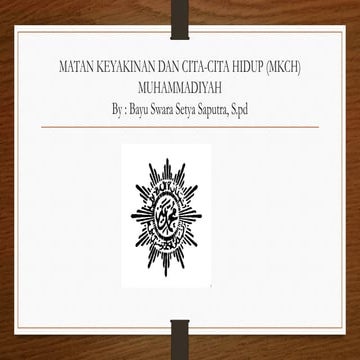 Dokumen ini berisi tentang Mantan Keyakinan dan Cita-cita Hidup ...