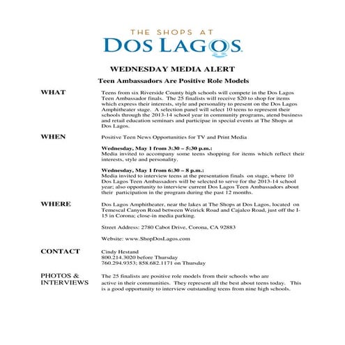 Writing for PR; MEDIA ALERT resub | DOCX