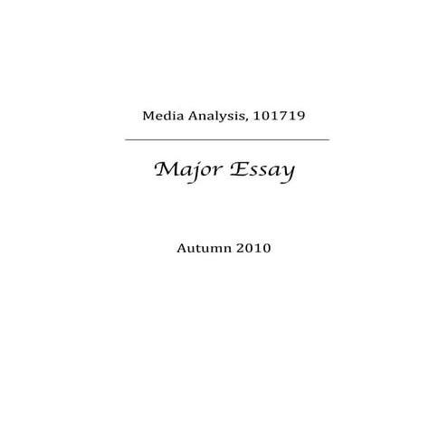 Media Analysis Essay | PDF