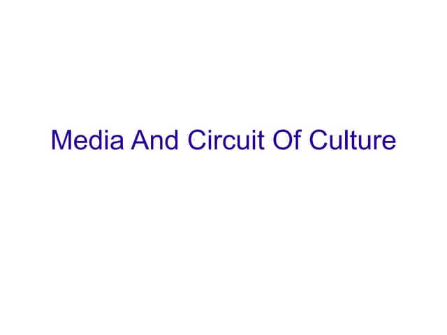 Circuit of Cultural Model by Hall | PDF