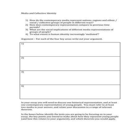 Media and collective identity worksheet | PDF