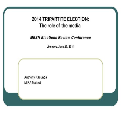 Media and elections | PPT