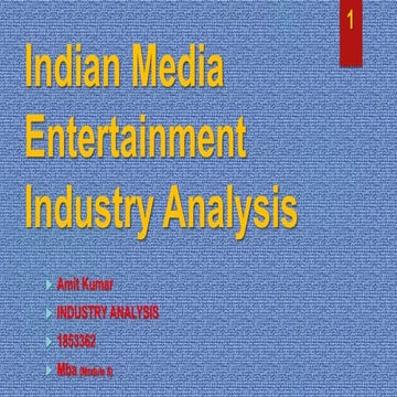 Indian Media Entertainment Industry Analysis | PPTX