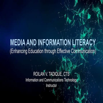 Media and information literacy | PPTX