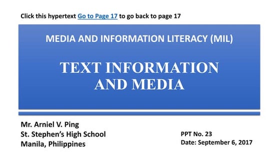 Text media and information | PPT